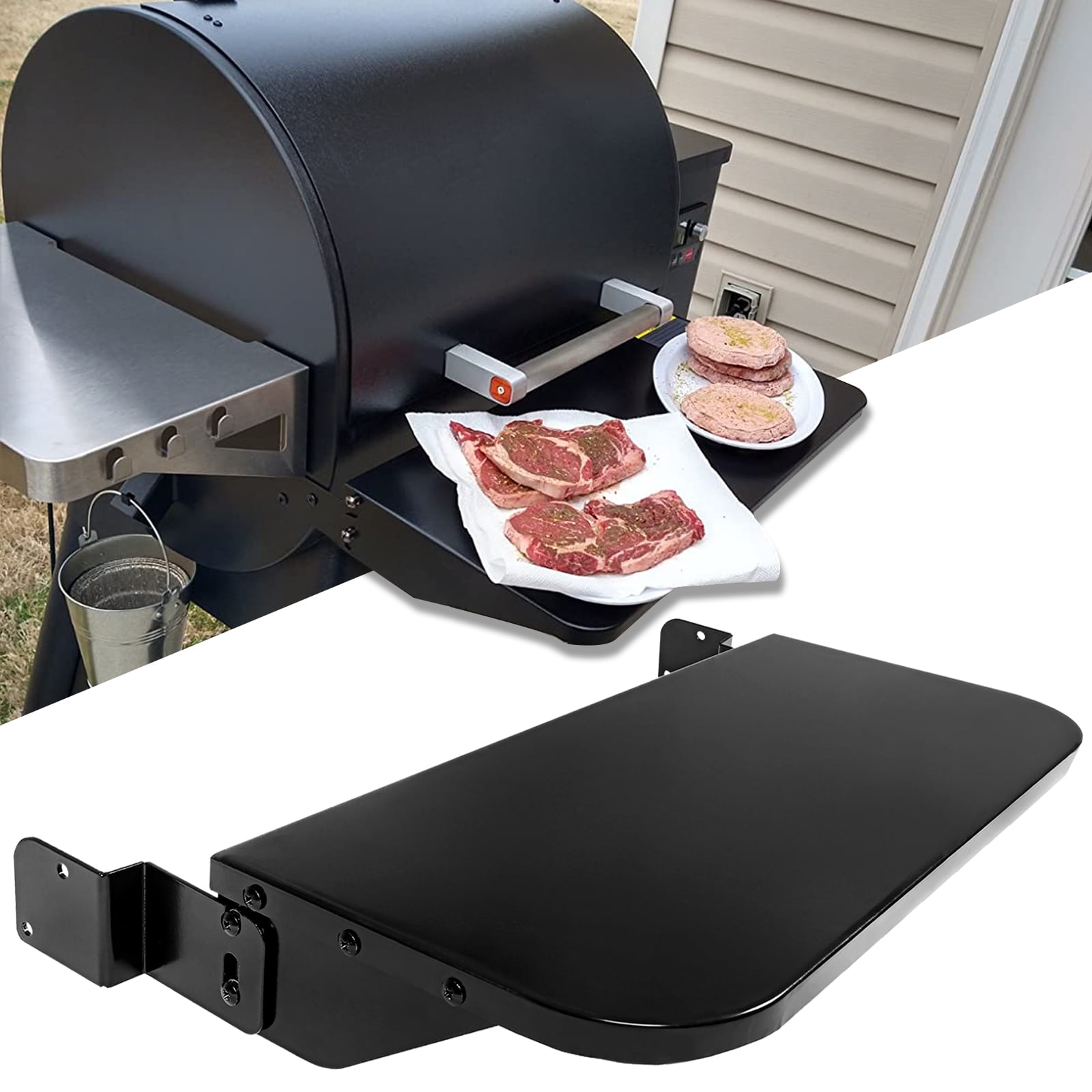 HECASA Black Folding Shelf Pellet Grill Grille Front Shelf for All 24 ...