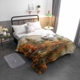 Fall Scenic Quilted Comforters Cooling Blanket King Size, Rustic Misty ...