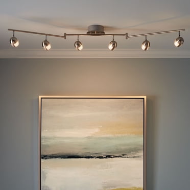 Pro Track Mini S-Wave 6-Head LED Ceiling Track Light Fixture Kit Spot ...