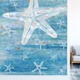 Blue Nautical Starfish Window Privacy Film, Coastal Modern Summer ...