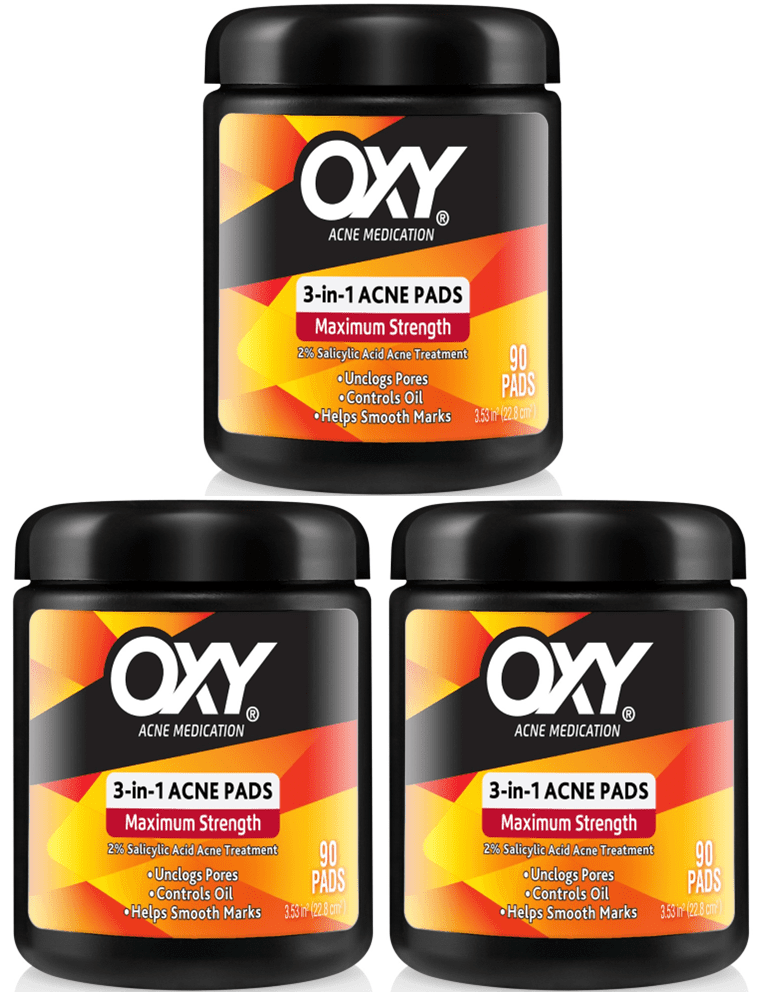 OXY Maximum Action 3-In-1 Treatment Pads 90 ea (Pack of 3) - Walmart.com