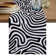 Black Swirling Lines Table Runner 13x60 Inch Curves Waves Modern ...