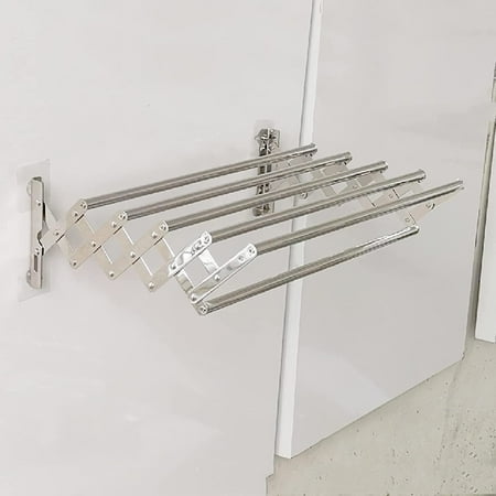 Wall Mount Clothes Drying Rack, Collapsible Laundry Drying Rack Wall ...