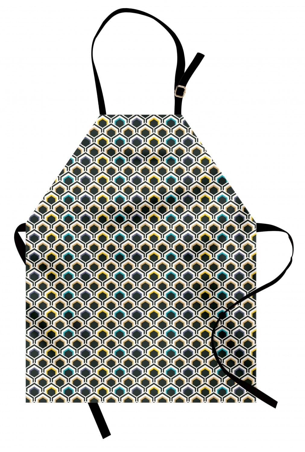 Geometric Apron Overlapping Hexagonal Shapes with Retro Colored Chevron ...