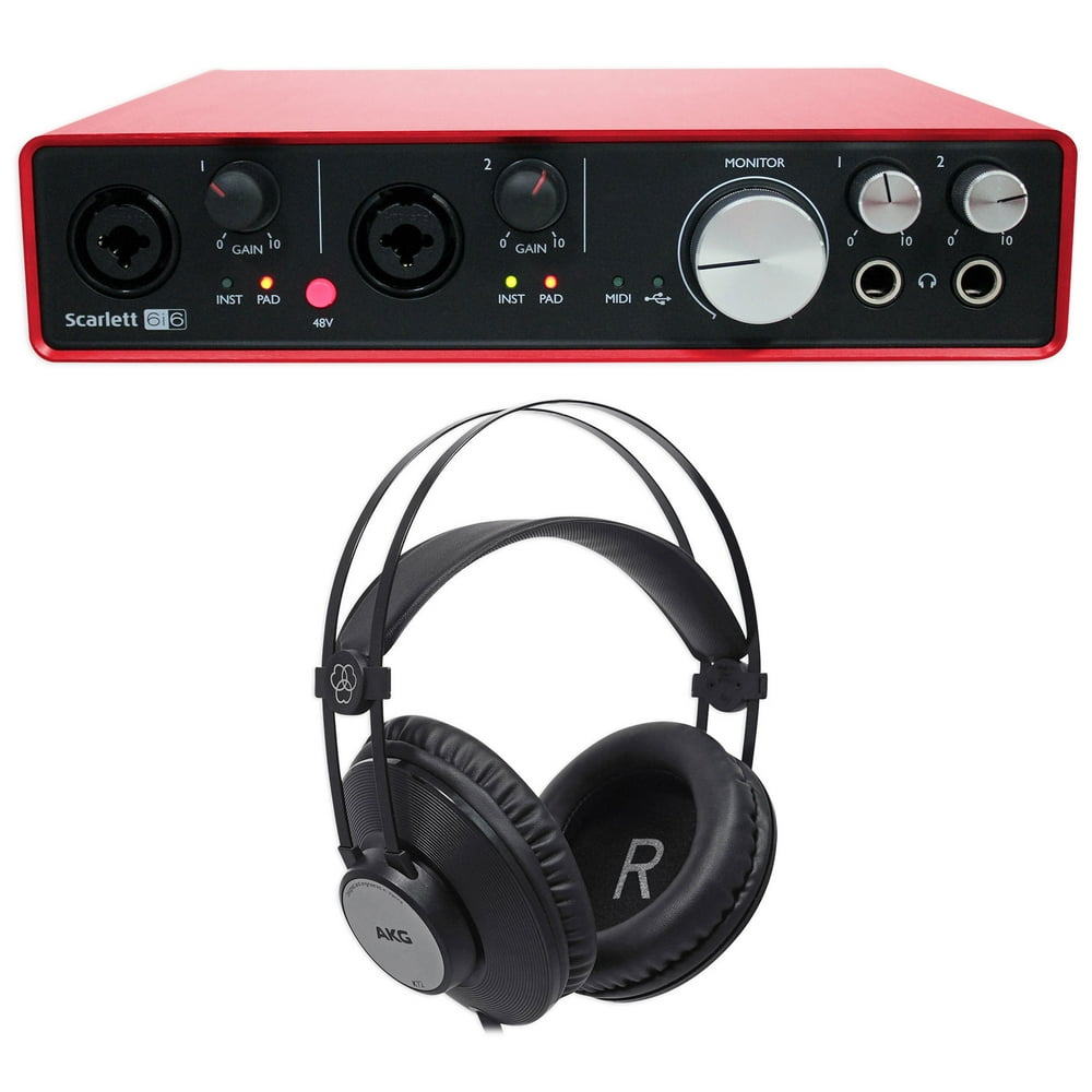 Focusrite SCARLETT 6I6 2nd Gen USB Audio Recording Interface+AKG ...