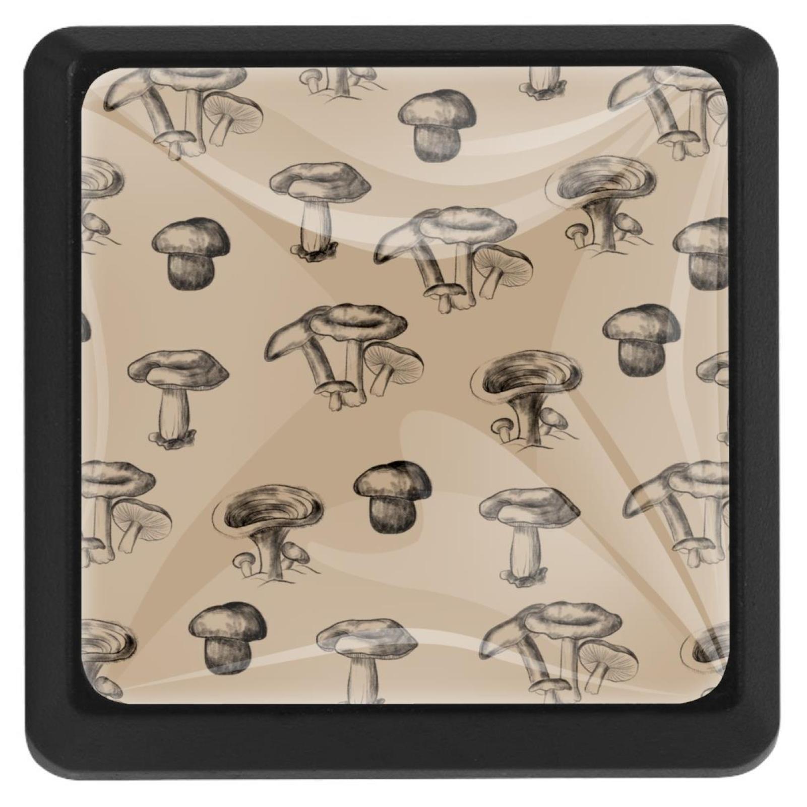 3 Pack Mushroom Square Cabinet Door Knobs Decor for Cupboard Dressing ...