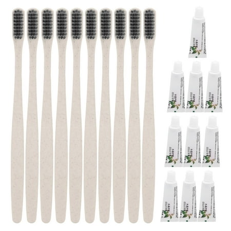 Toothbrushes With Toothpaste, Straw Disposable Toothbrush For Hotel For ...