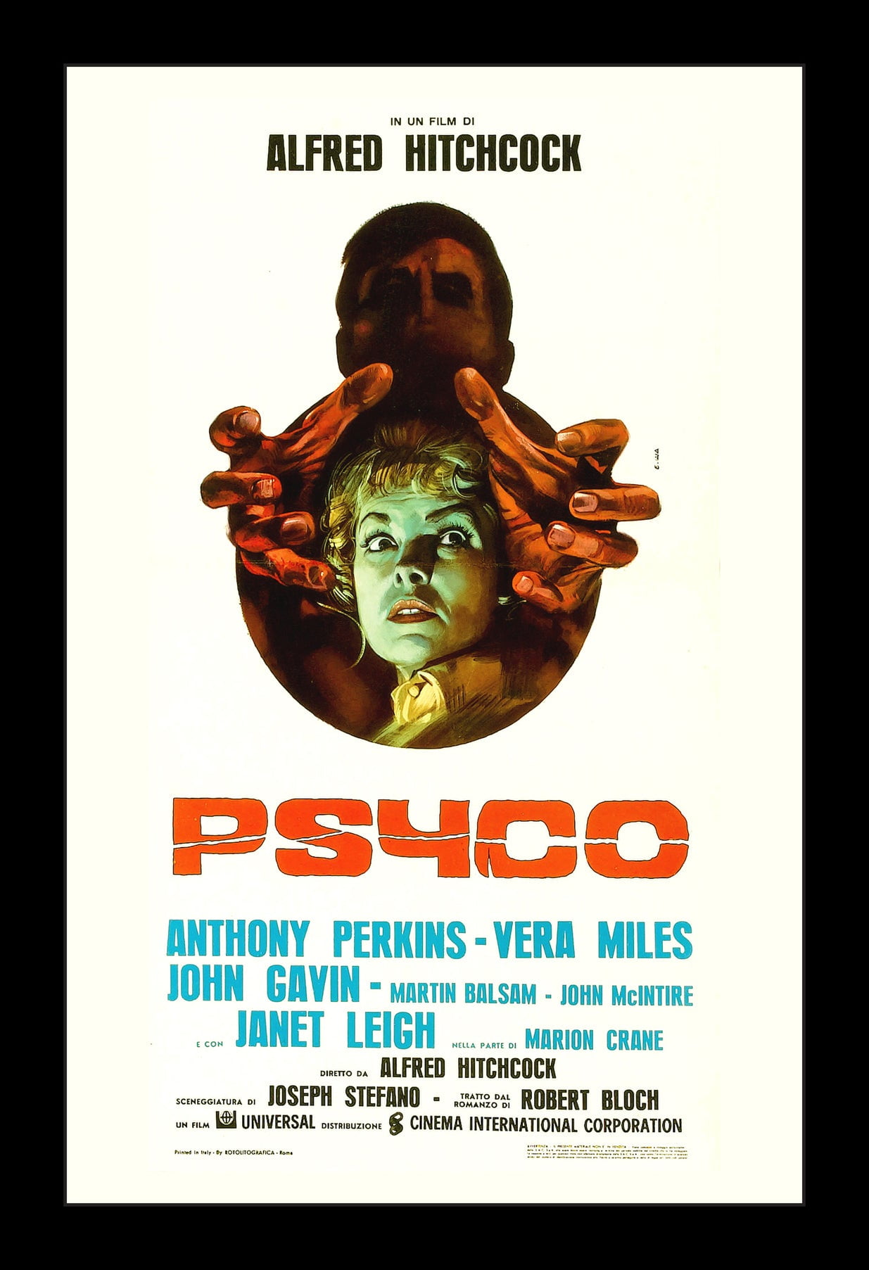 PSYCHO - 11x17 Framed Movie Poster - Walmart.com