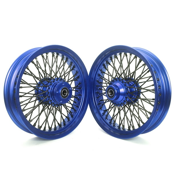 16" Spoked Wheels Rims Dual Disc 72 Spokes for Harley Softail Heritage ...