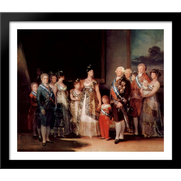 Charles IV of Spain and his family 32x28 Large Black Wood Framed Print ...