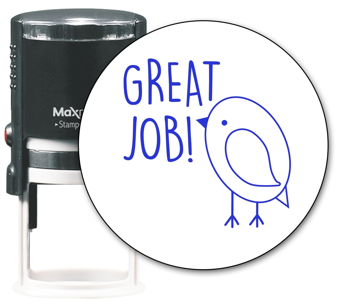 MaxMark Round Teacher Self Inking Stamp - GREAT JOB! - Jumbo Series ...