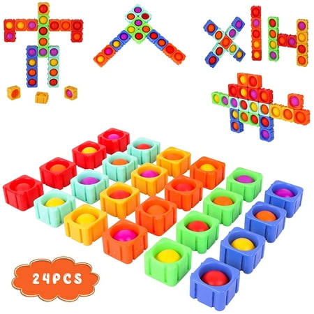 Educational Silicone Sensory Kid Fidgets Toys Girl Boy 24Pcs Colorful ...