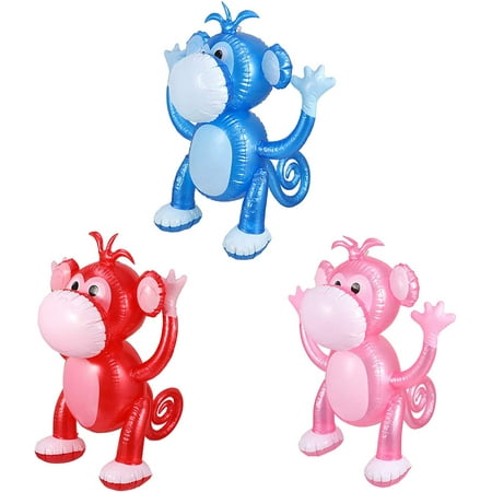 HTCM 3Pcs Inflatable Monkeys, 15. 7 inch Cartoon Monkey Balloons for ...