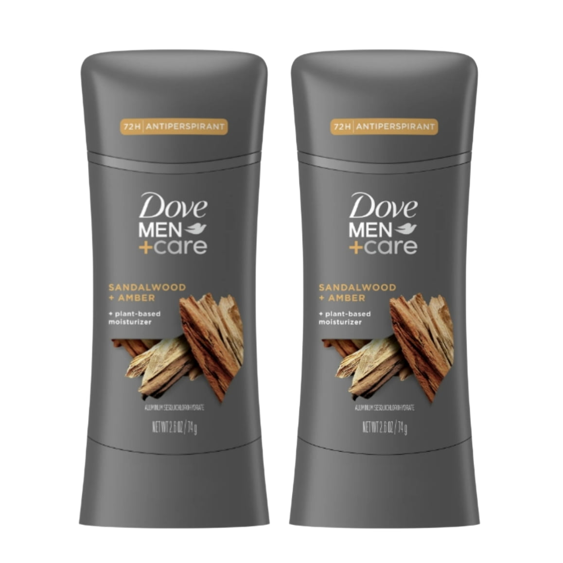 Dove Men+Care Long Lasting Men's Antiperspirant Deodorant Stick Sandalwood & Amber, 2.6 oz (2 ...