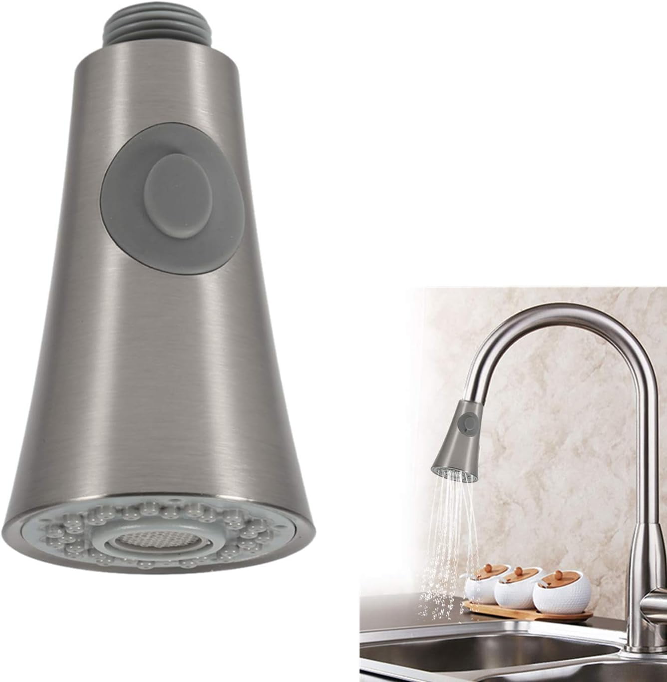 Spray Kitchen Sink Faucet, 1/2" ABS Plastic Kitchen Sink Faucet Pull ...