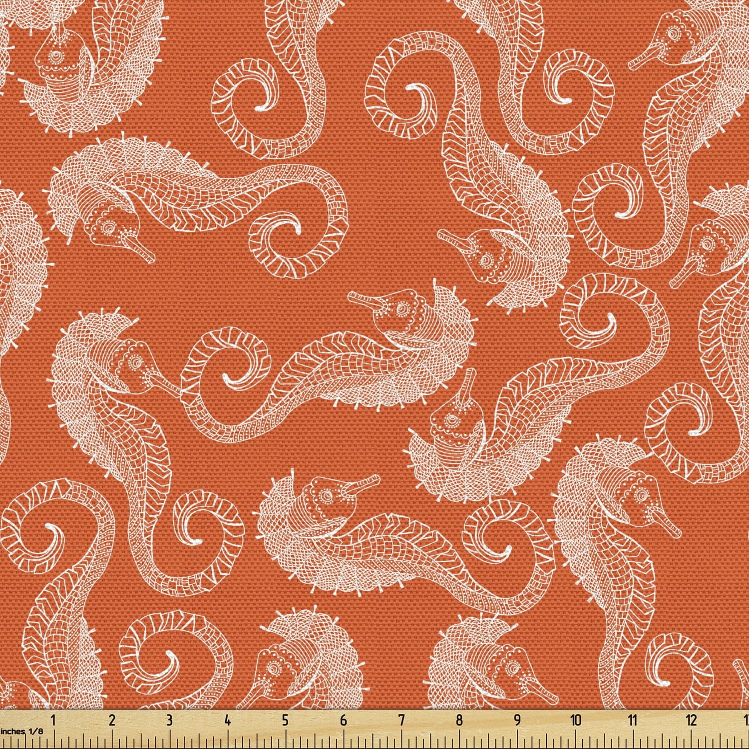 Seahorse Fabric By The Yard Upholstery Cartoon Seahorse Ornamented seahorse-fabric-by-the-yard-upholstery-cartoon-seahorse-ornamented