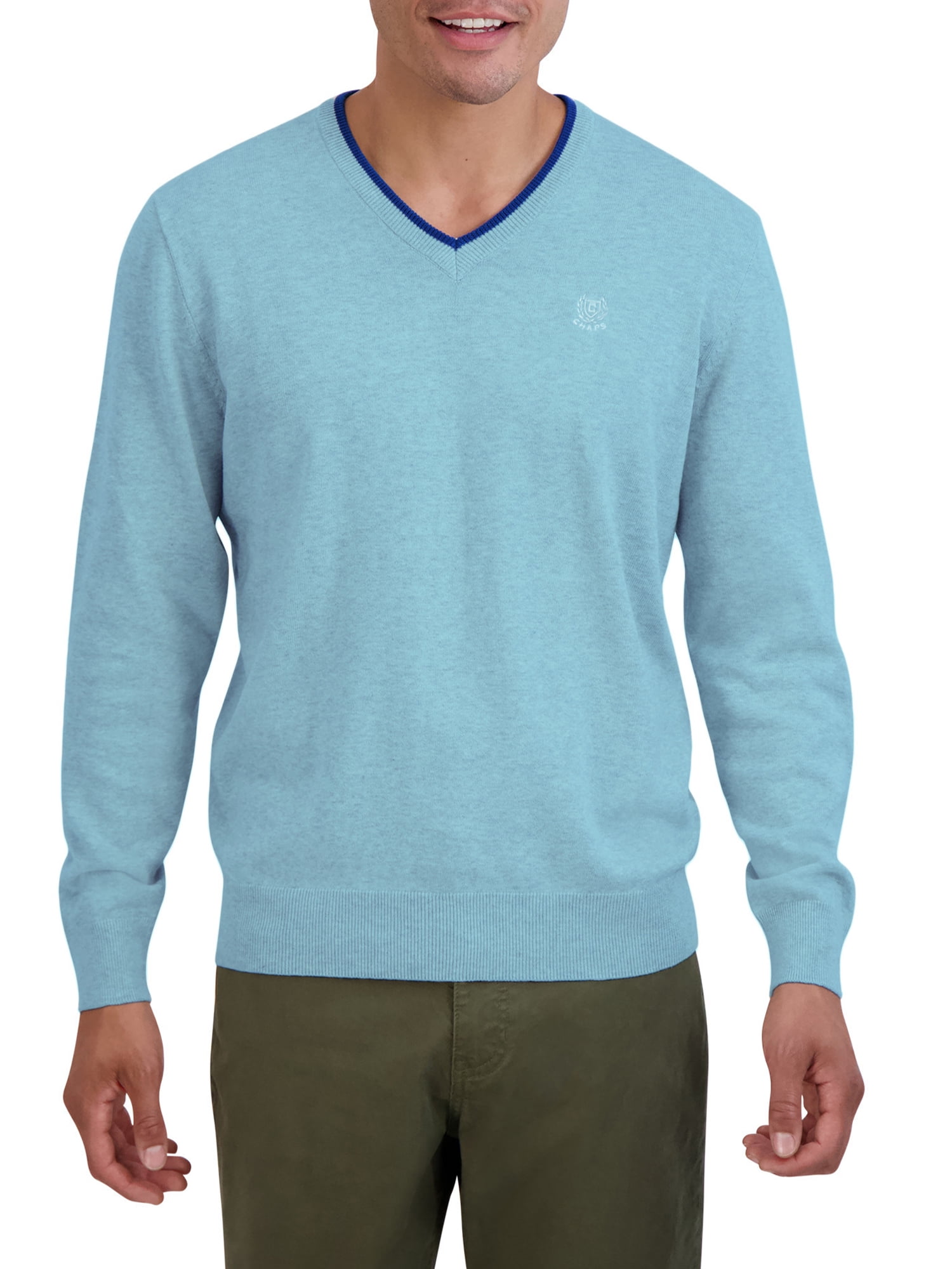 Chaps Men's Fine Gauge Cotton V-Neck Sweater - Sizes XS up to 2XL ...
