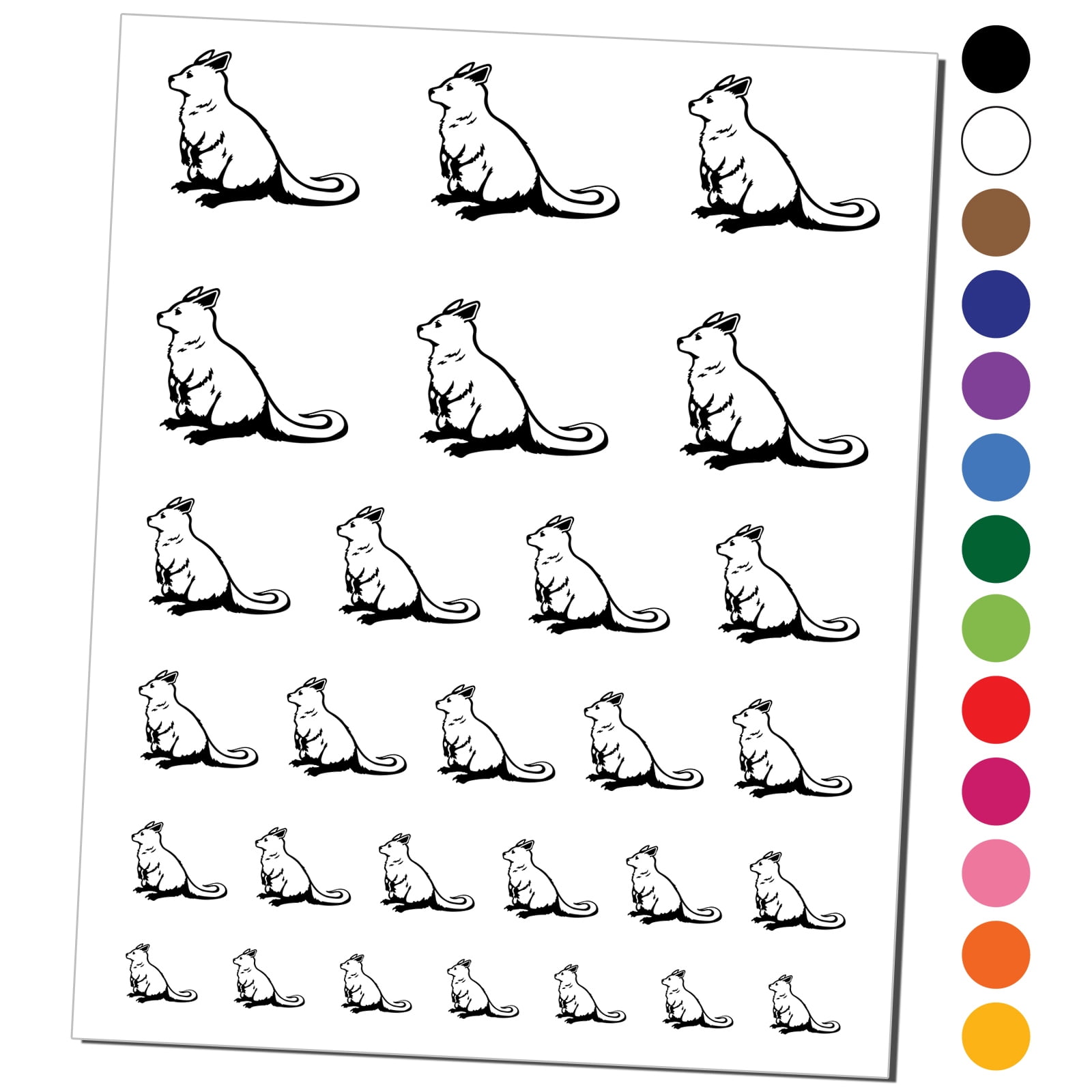 Red-Necked Wallaby from Australia Water Resistant Temporary Tattoo Set ...