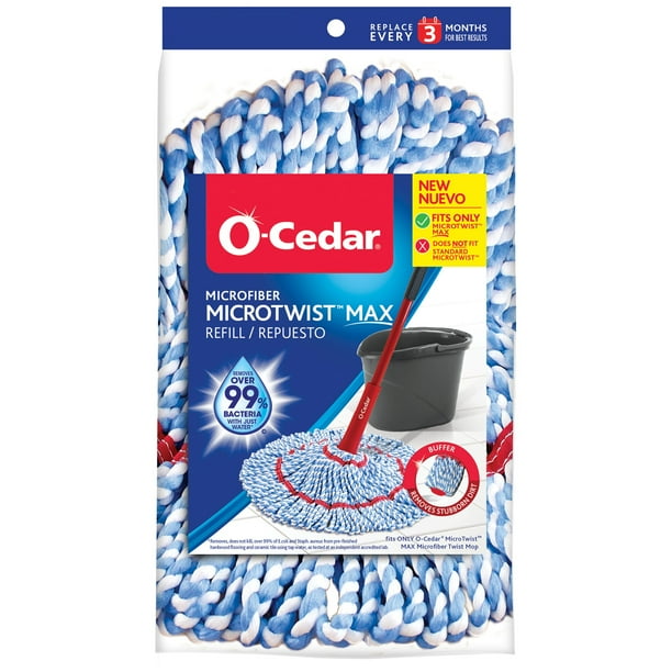 O-Cedar MicroTwist™ MAX Microfiber Mop Refill, Removes 99% of Bacteria ...