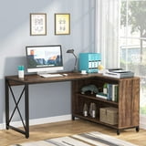 Tribesigns Reversible Industrial L-Shaped Desk with Enclosed Storage ...