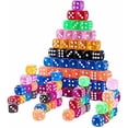 100 Pieces 12mm Dice 6 Sided Game Dice Translucent Color Tiny Dice ...