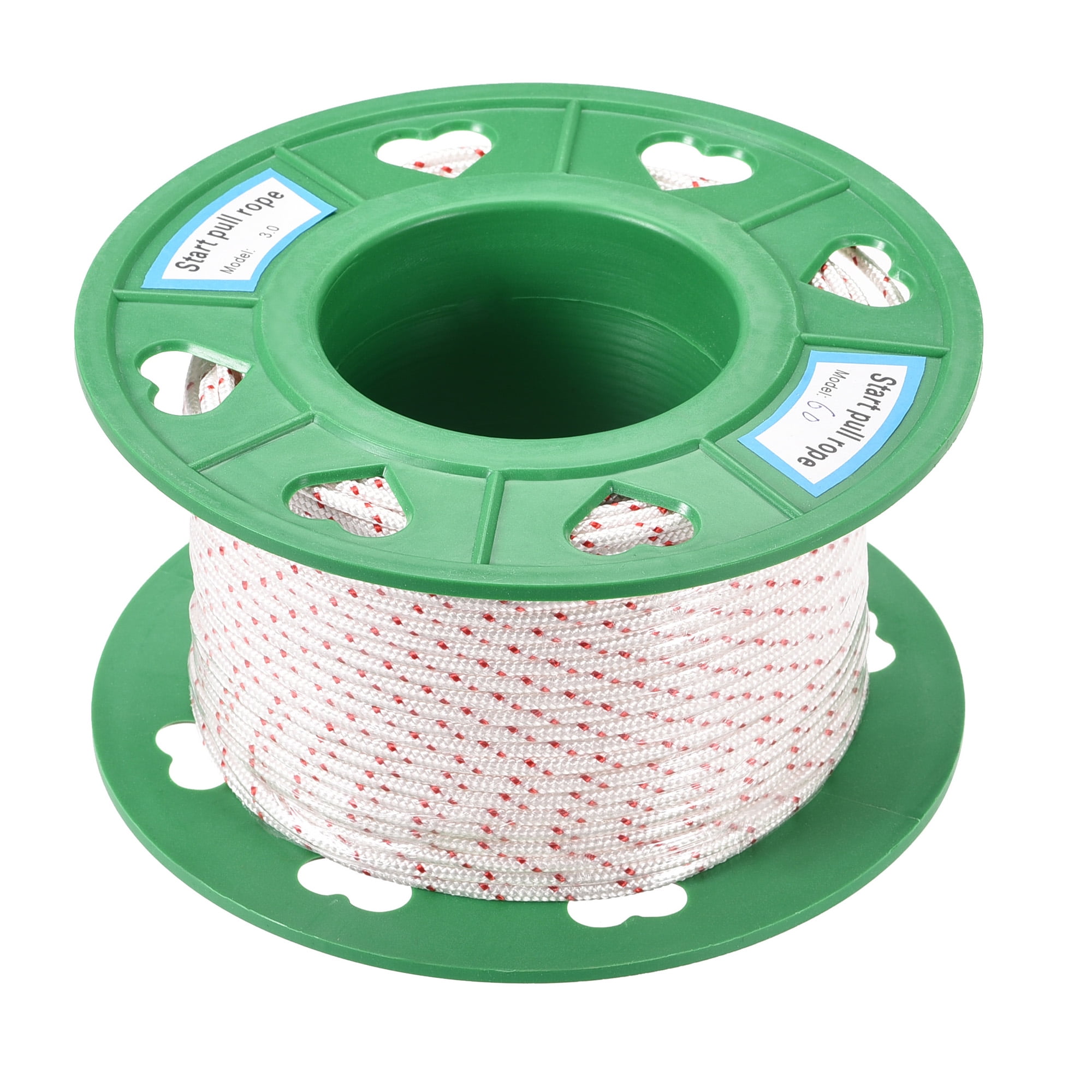 Recoil start Rope 3mm 1/8 Inch Dia 60m 196ft Polyester Pull Cord White ...