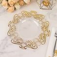 OLIVE- 10 Clear 8 In Round Disposable Dinner Plastic Plates Gold ...
