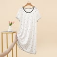 AHTJRT Women's Nightshirts Polka Dots Flounce Trim Short Sleeve Crew ...
