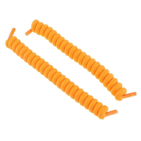 Adults Elderly Coil Elastic s Curly Lazy Shoe Laces Strings Orange ...