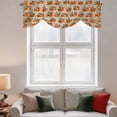 Fall Tie Up Valances Curtain, Ocean Blue Pumpkins Orange Golden ...