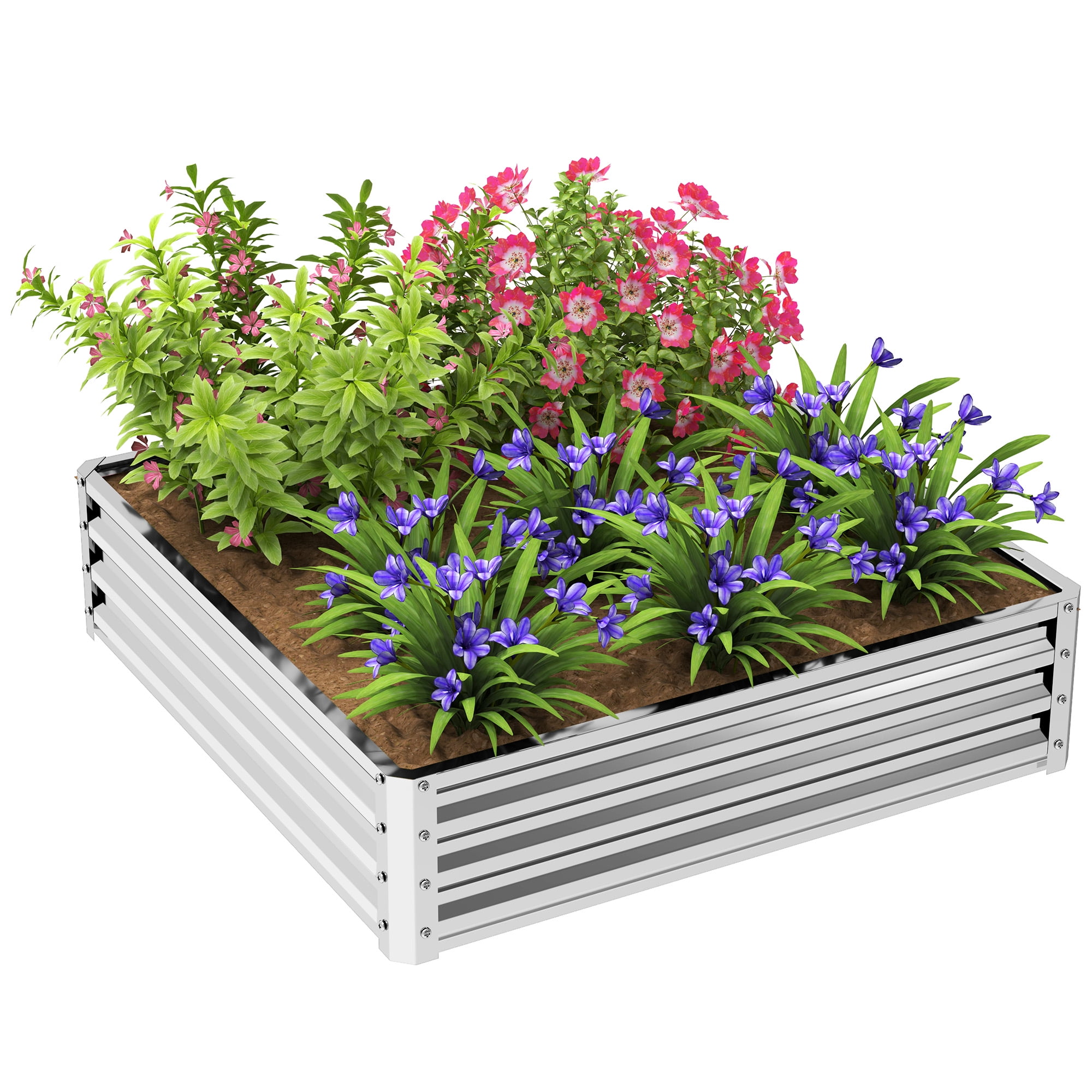 Click here for Outsunny 4 X 4 X 1 Raised Garden Bed Galvanized St... prices