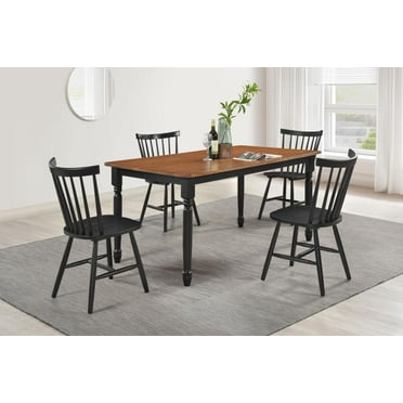 Lavon 5-Piece Espresso and Black Counter Height Dining Set with Leaf ...