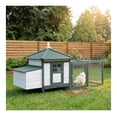 77" Chicken Coop Wooden Hen House - Outdoor Poultry Cage with Run ...