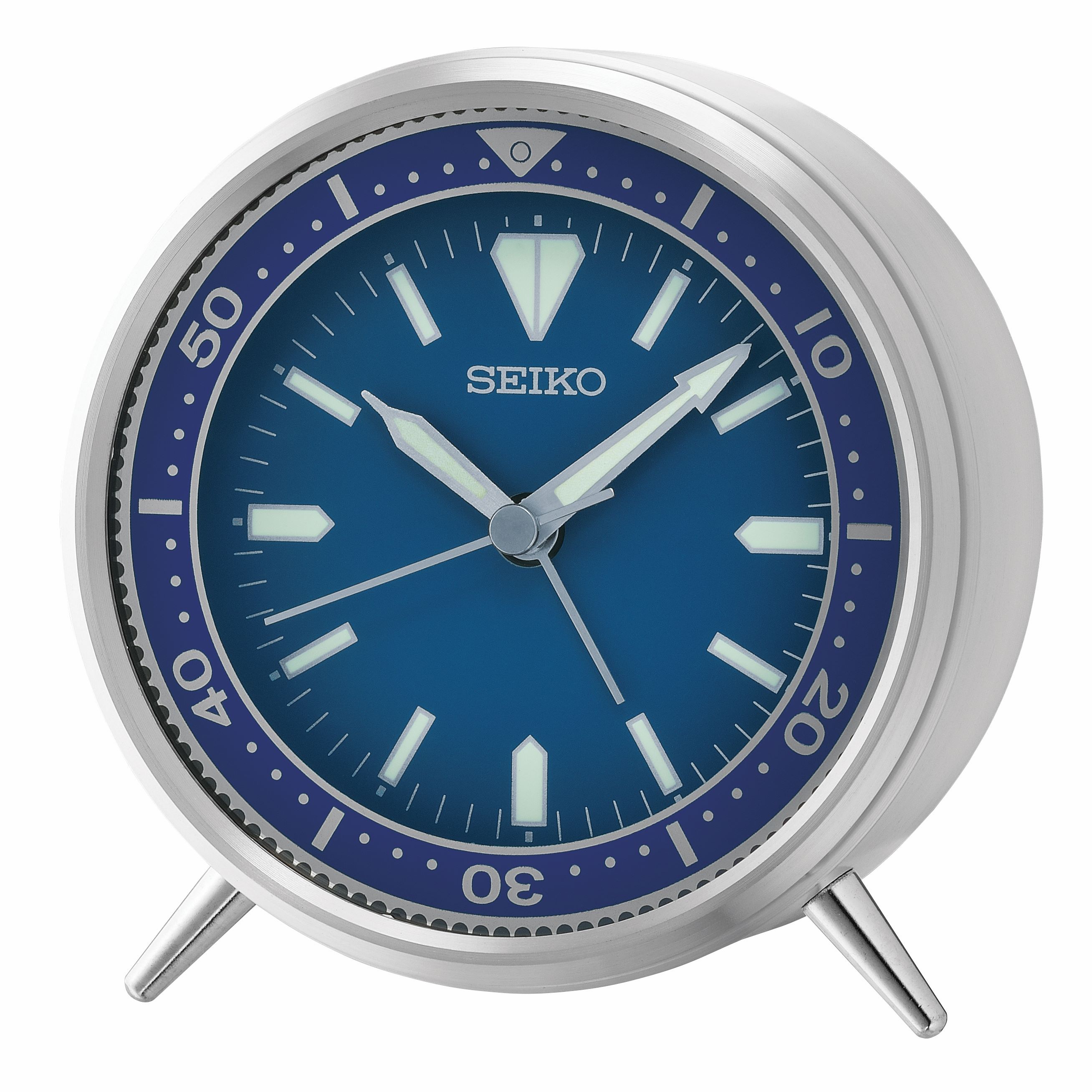 Seiko 4 inch Mai T Blue Metal Case Beep Alarm Clock Arabic Quartz ...