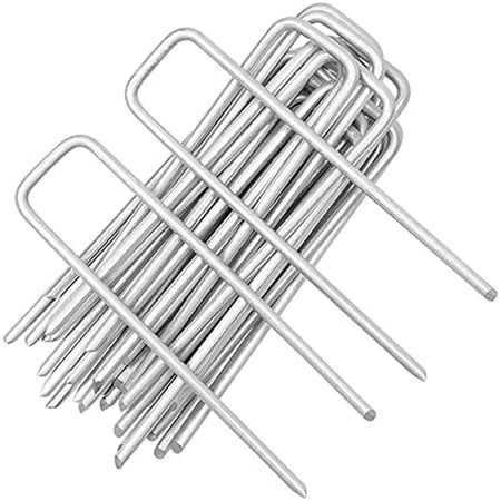 20 Pieces Steel Securing Pegs, U-Shape Tent Garden Stakes 150mm x 40mm ...