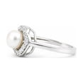Gemhub 925 Sterling Silver Pearl Round Cut Ring, 3.20 Ct. White ...