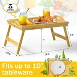 Bambloom Portable Dinner Folding Snack Tray with Legs, Bamboo Bed Tray ...