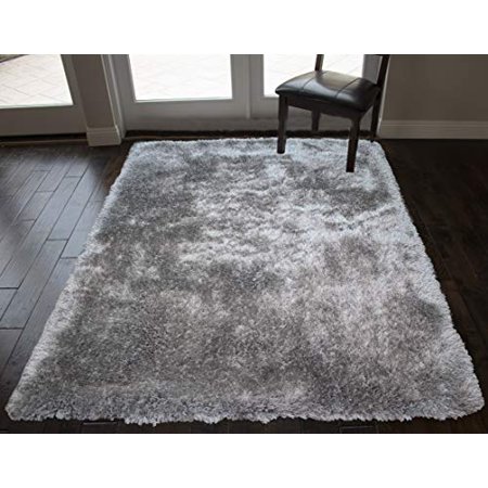 5x7 Feet Silver Light Gray Light Grey Color Solid Plush Decorative ...