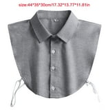 Mens Office Detachable Dickey Solid Color Button False Collar Lapel ...