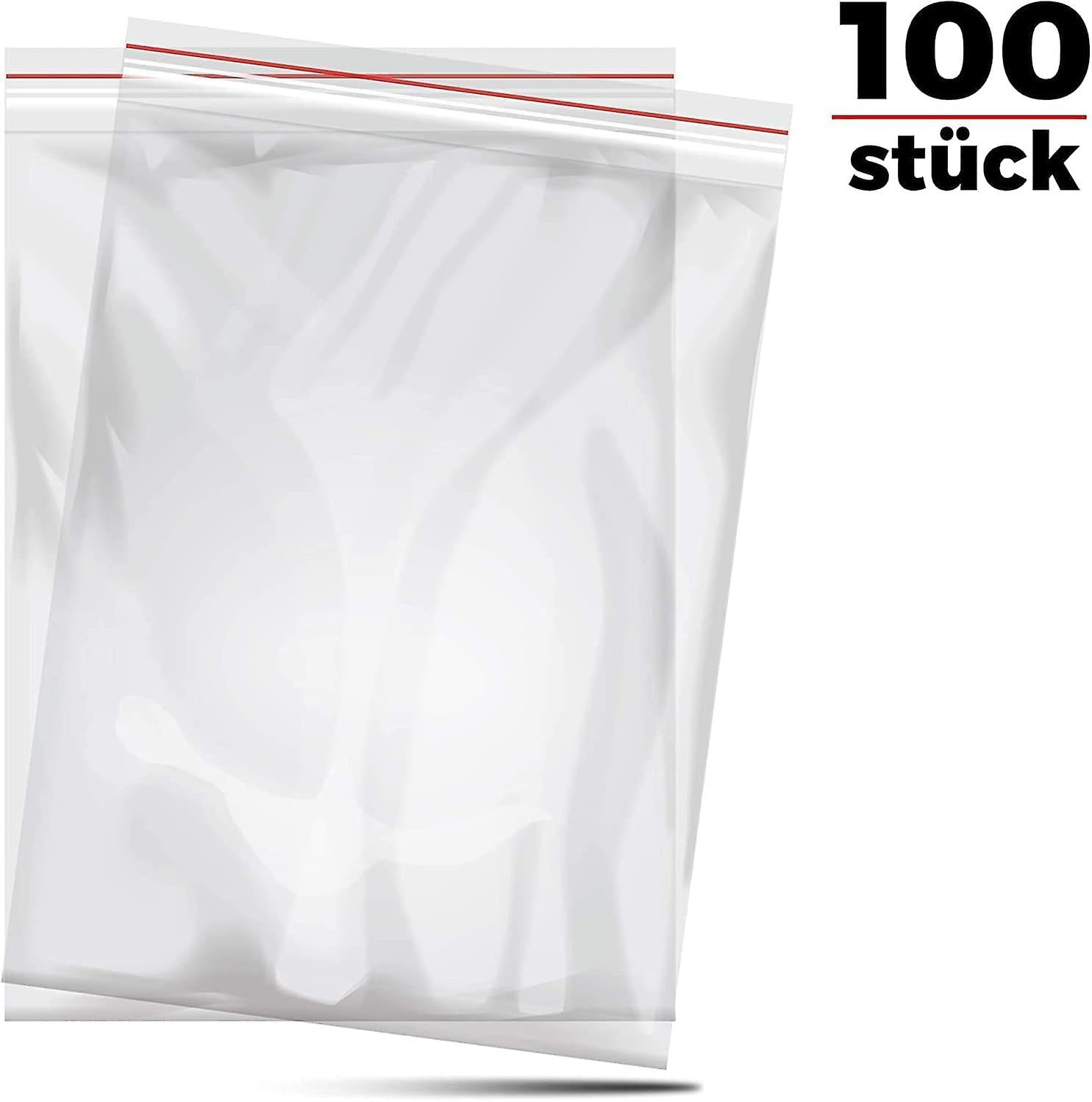 Complete Set Of 100 Clear Resealable Plastic Bags - Packaging Material ...
