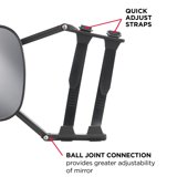 TowSmart 7283 Heavy Duty Clip-on Adjustable Towing Mirror, Black ...