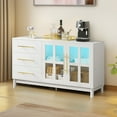DWVO Buffet Sideboard with 3 Drawers & 2 Door, Kitchen Storage Cabinet ...