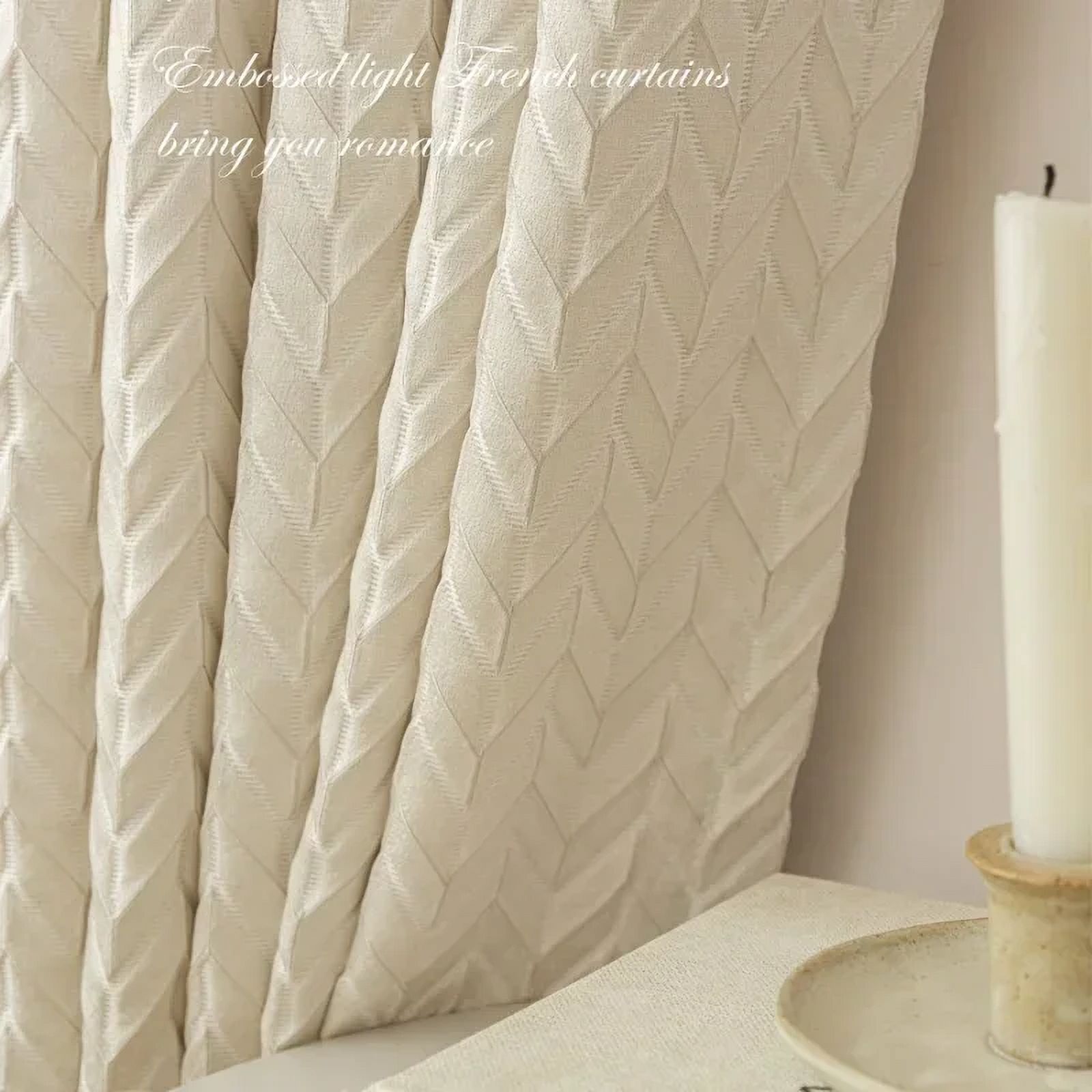 Fashion Champagne Luxury Modern Embossed Curtains for Living Room ...