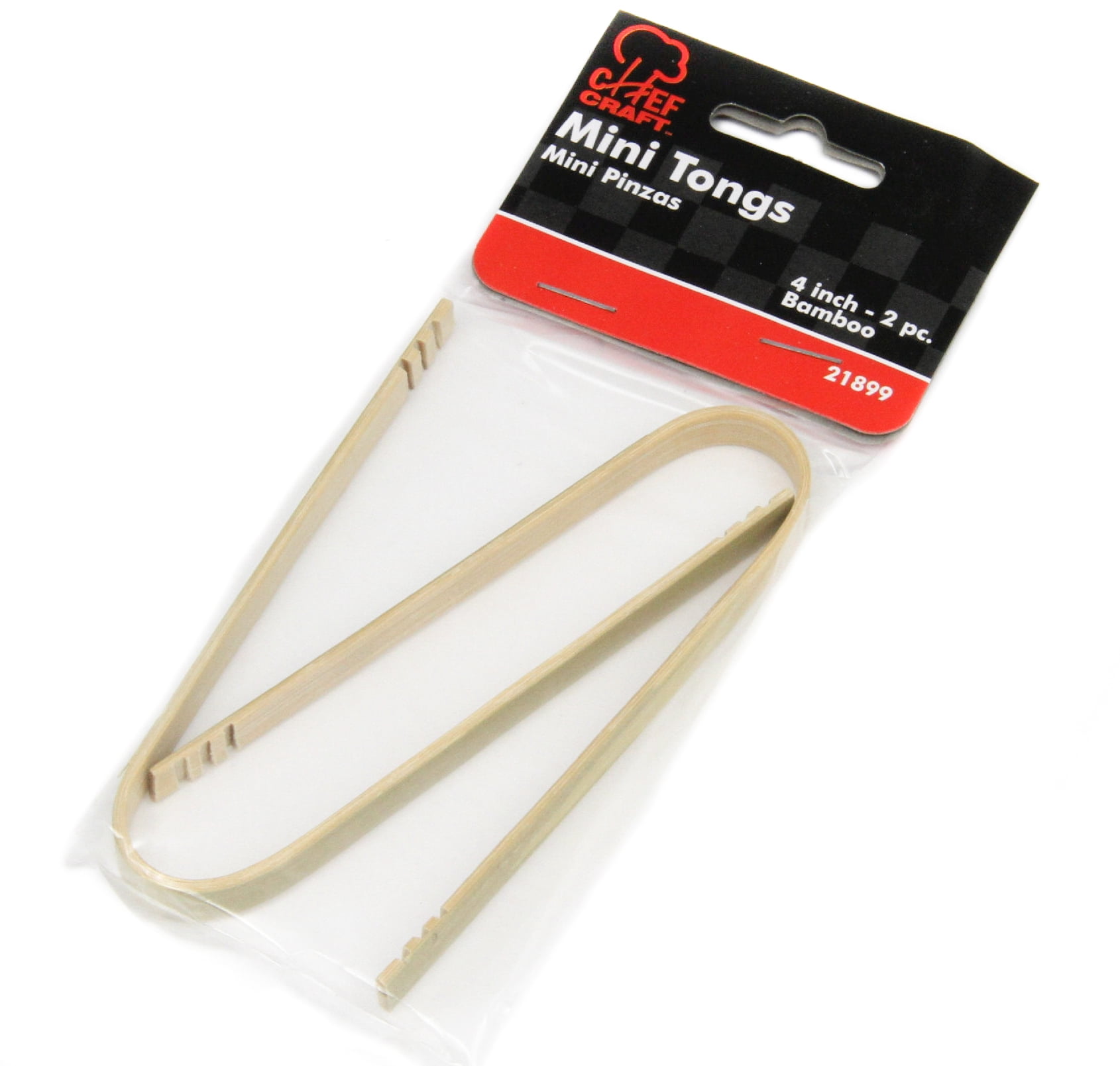 Chef Craft 4" Bamboo Tong 2 pc - Walmart.com
