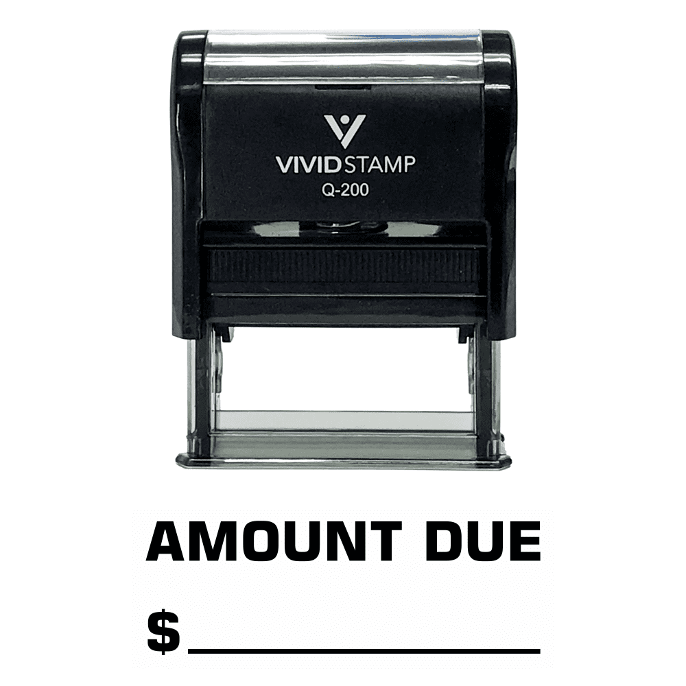 Amount Due Self Inking Rubber Stamp (Black Ink) - Medium - Walmart.com
