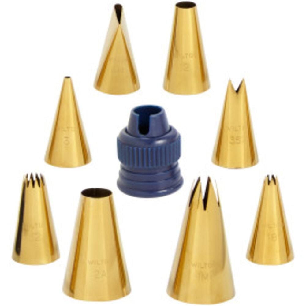 Click here for Wilton Navy Blue And Gold Piping Tips prices
