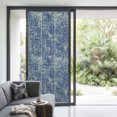 Blue Beige Textured Window Privacy Film, Vintage Rustic Abstract ...