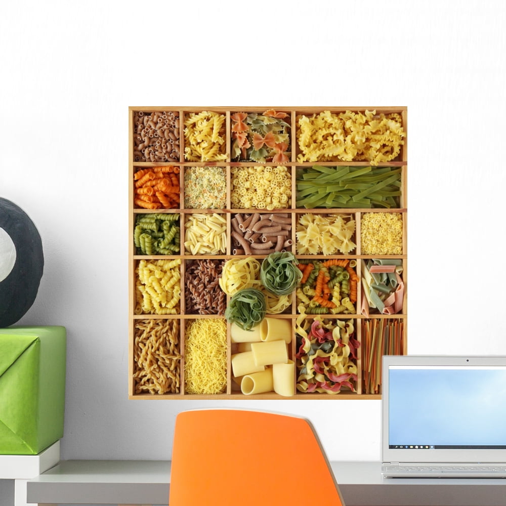 Italian Pasta Collection Wooden Wall Mural by Wallmonkeys Peel and ...