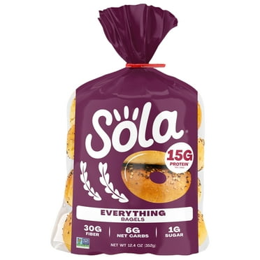 Sola Bread Blu-Berry Bagels, Non-GMO, 12 oz, 4 Count - Walmart.com