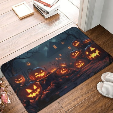 3pcs Pumpkin Bathroom Rugs for Happy Halloween, Cute Pumpkin Shaped ...